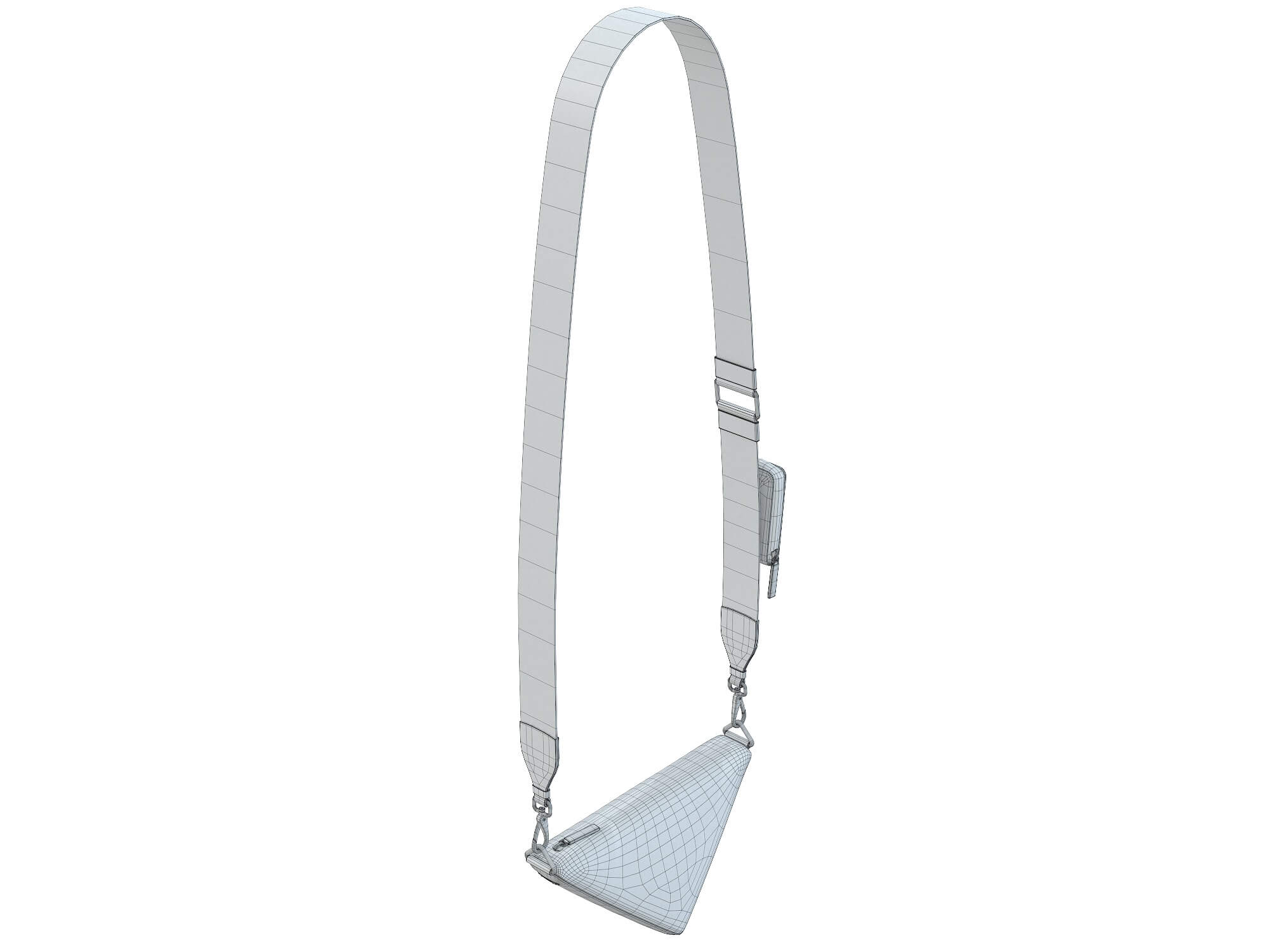 Prada Triangle Shoulder Bag White - 3D Model by 3dmonk