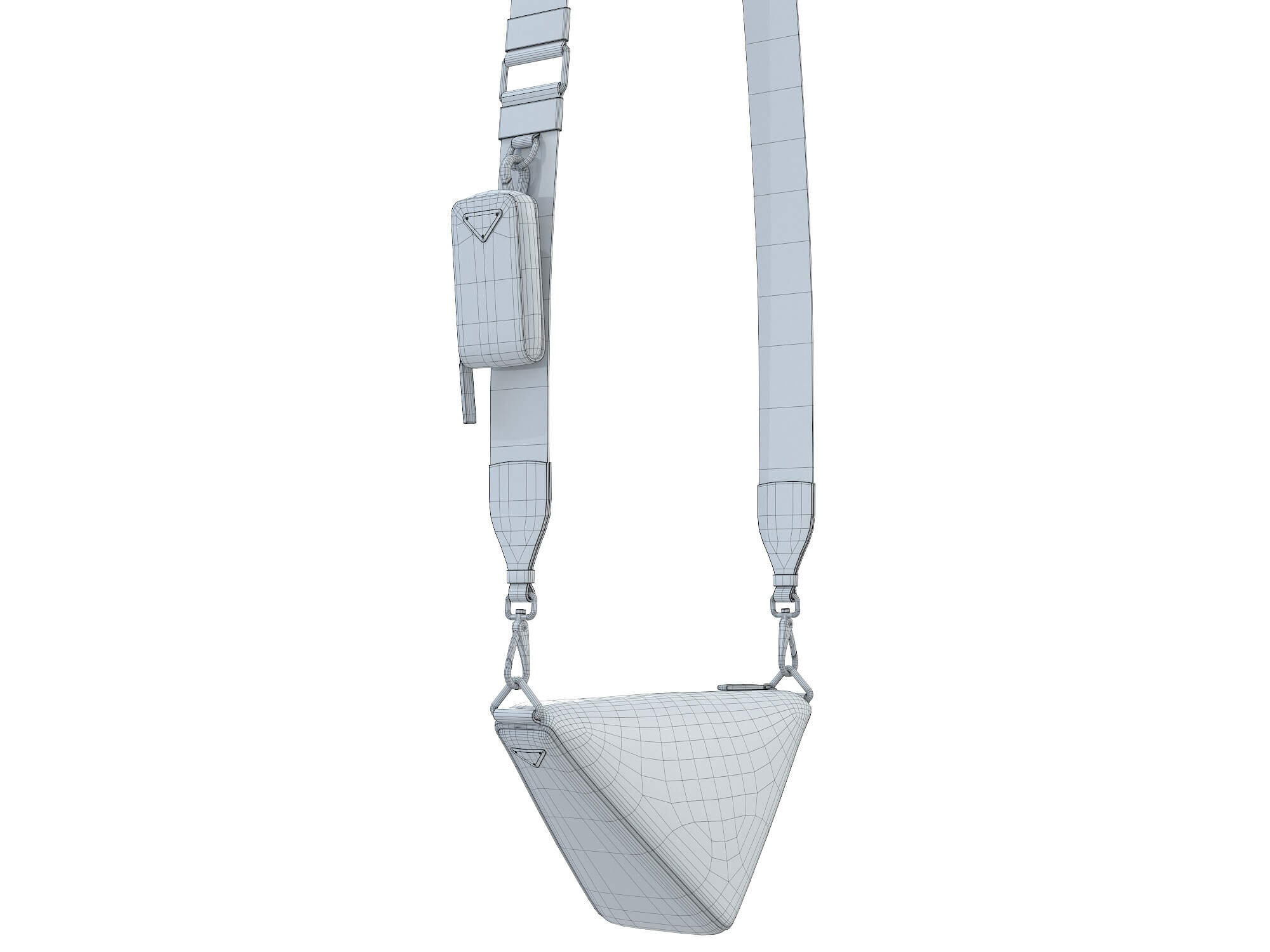 Prada Triangle Shoulder Bag White - 3D Model by 3dmonk