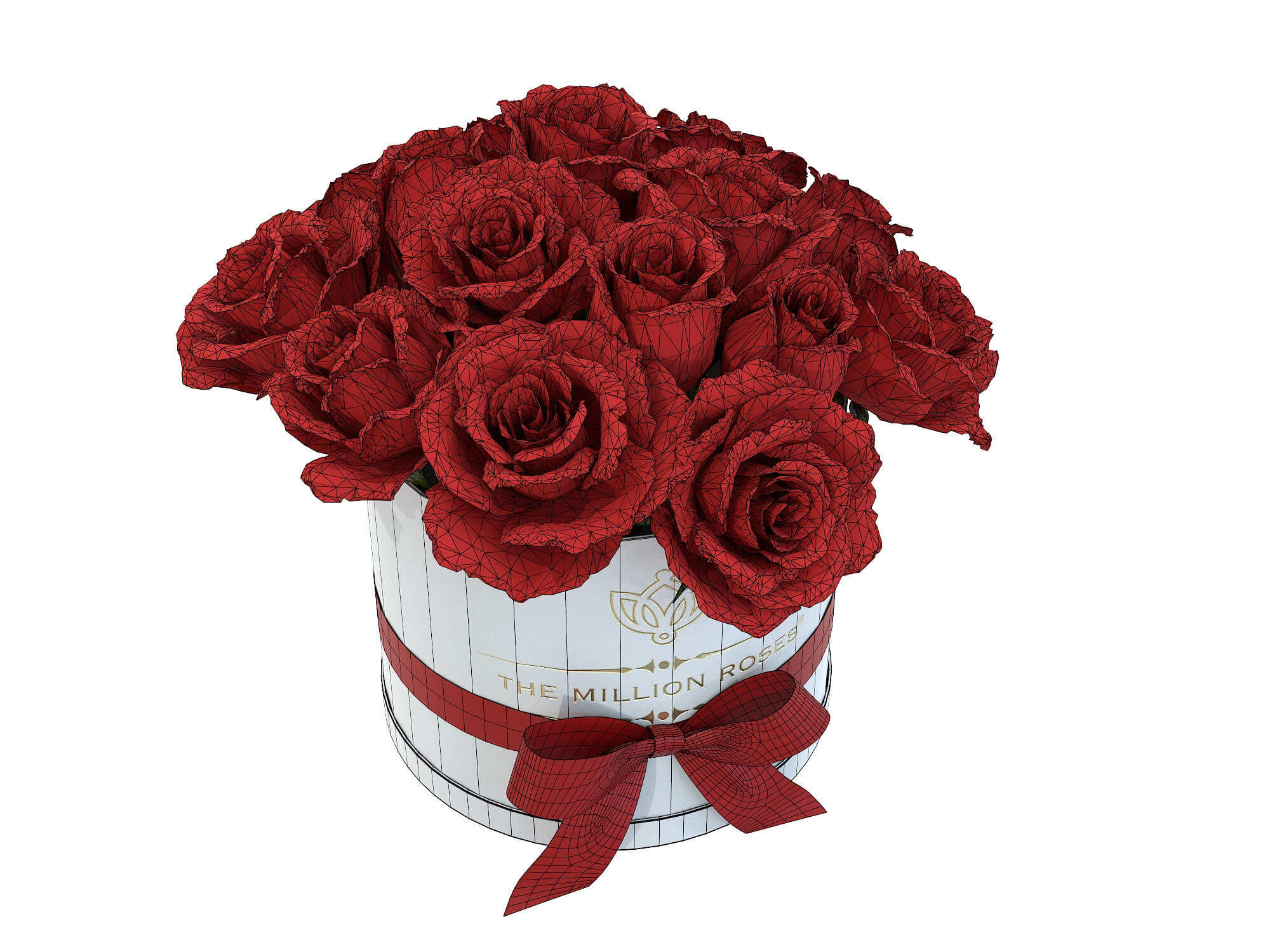 Red Rose Bouquet Box With a Bow Strip - 3D Model by 3dmonk