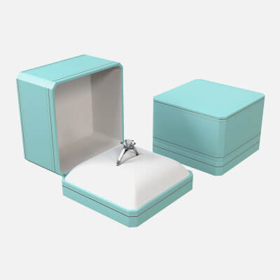 Ring Diamonds With Tiffany Box - 3D Model by 3dmonk