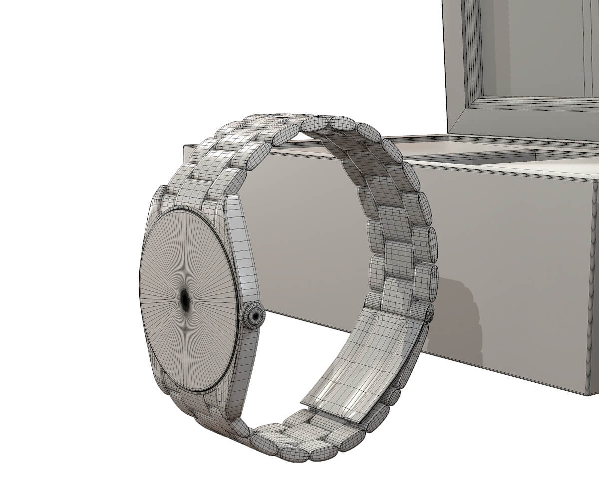 Rolex Diamond Watch and Box - 3D Model by 3dmonk