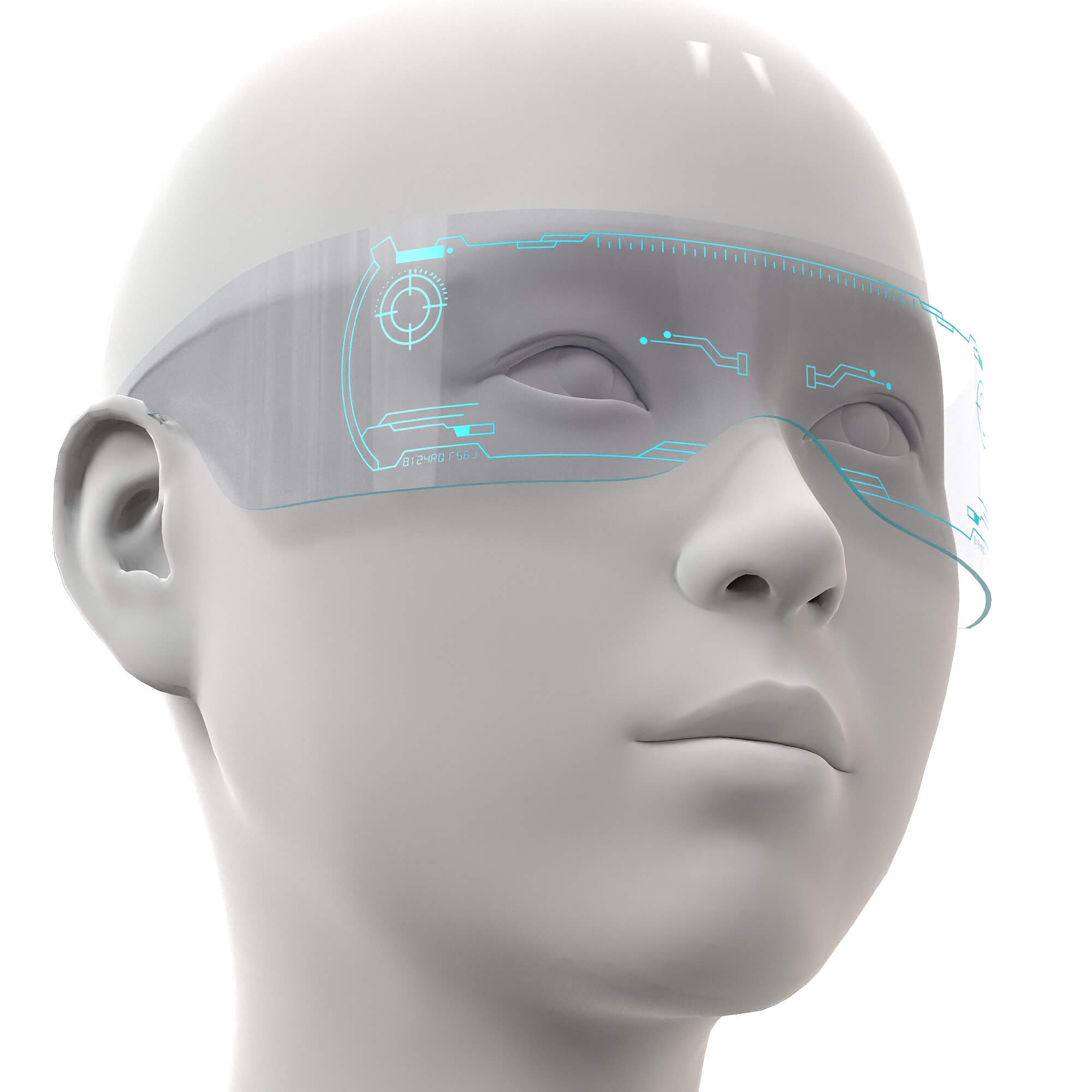 Cyberpunk Sunglasses Modern LED Luminous Colorful - 3D Model by 3dmonk