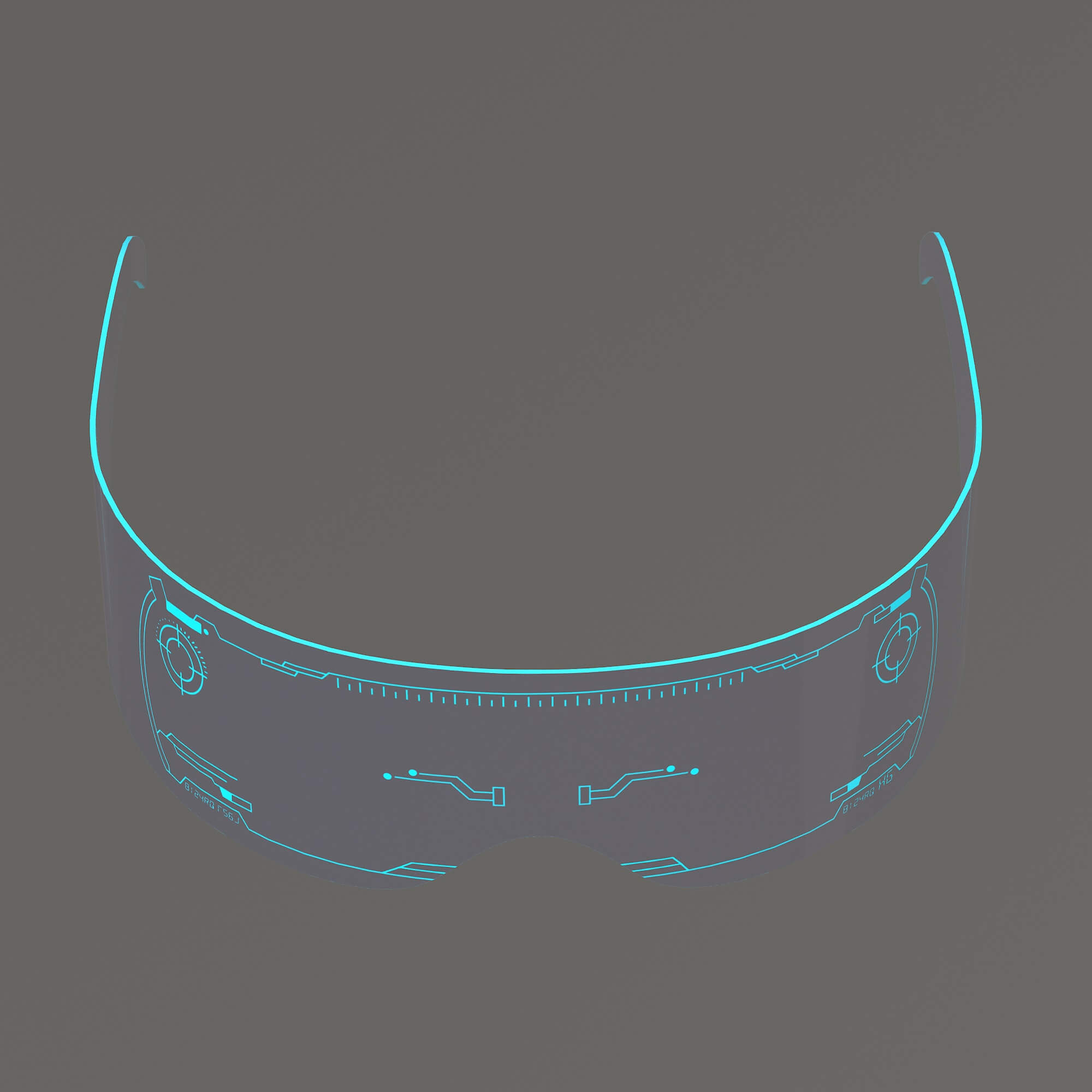 Cyberpunk Sunglasses Modern LED Luminous Colorful - 3D Model by 3dmonk