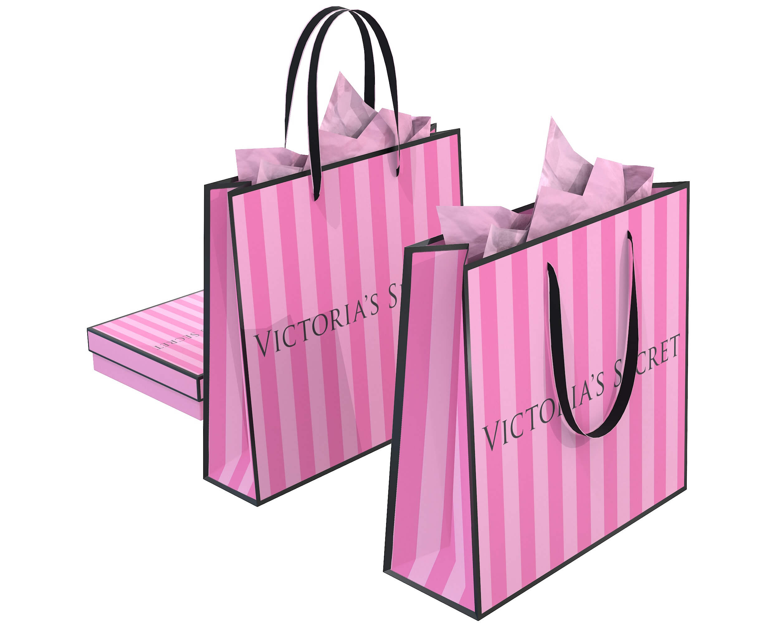 Victorias Secret Gift Bag and Box - 3D Model by 3dmonk