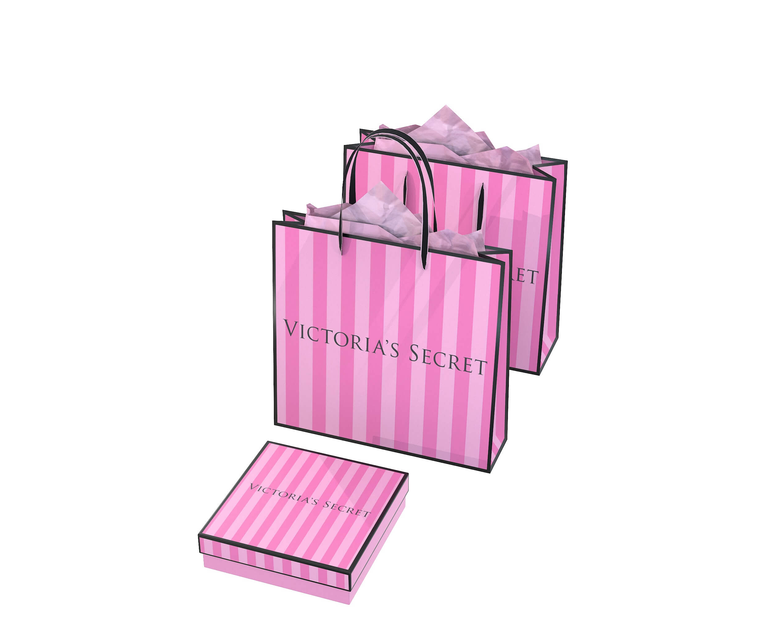 Victorias Secret Gift Bag and Box - 3D Model by 3dmonk