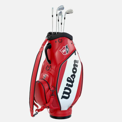 Wilson Golf Bag Red - 3D Model by 3dmonk