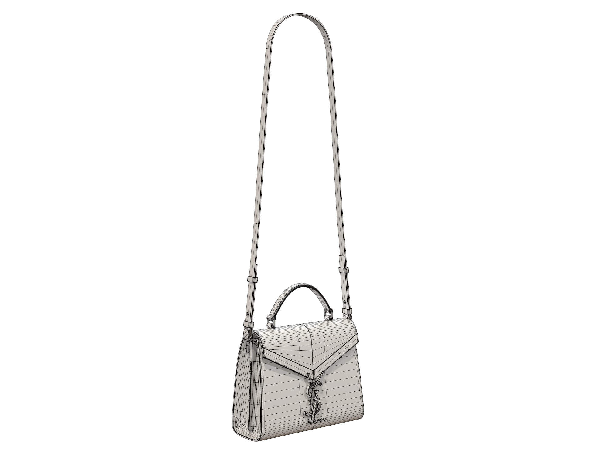 YSL Saint Laurent Cassandra Mini Top Bag Black Crocodile - 3D Model by ...