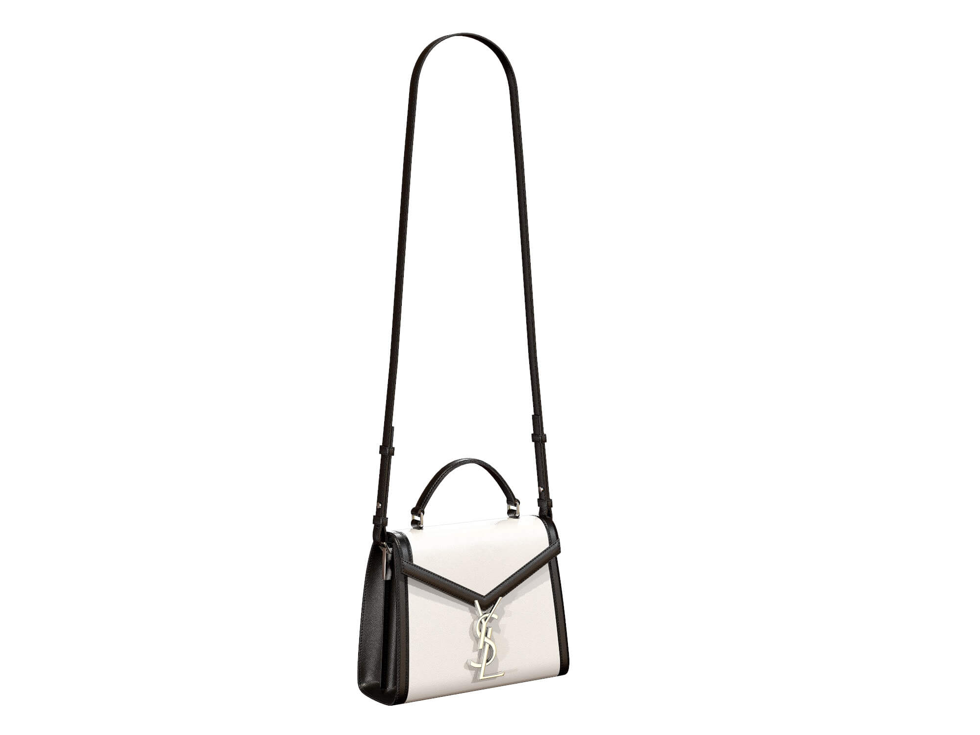 YSL Saint Laurent Cassandra Mini Top Bag Black White Leather - 3D Model ...