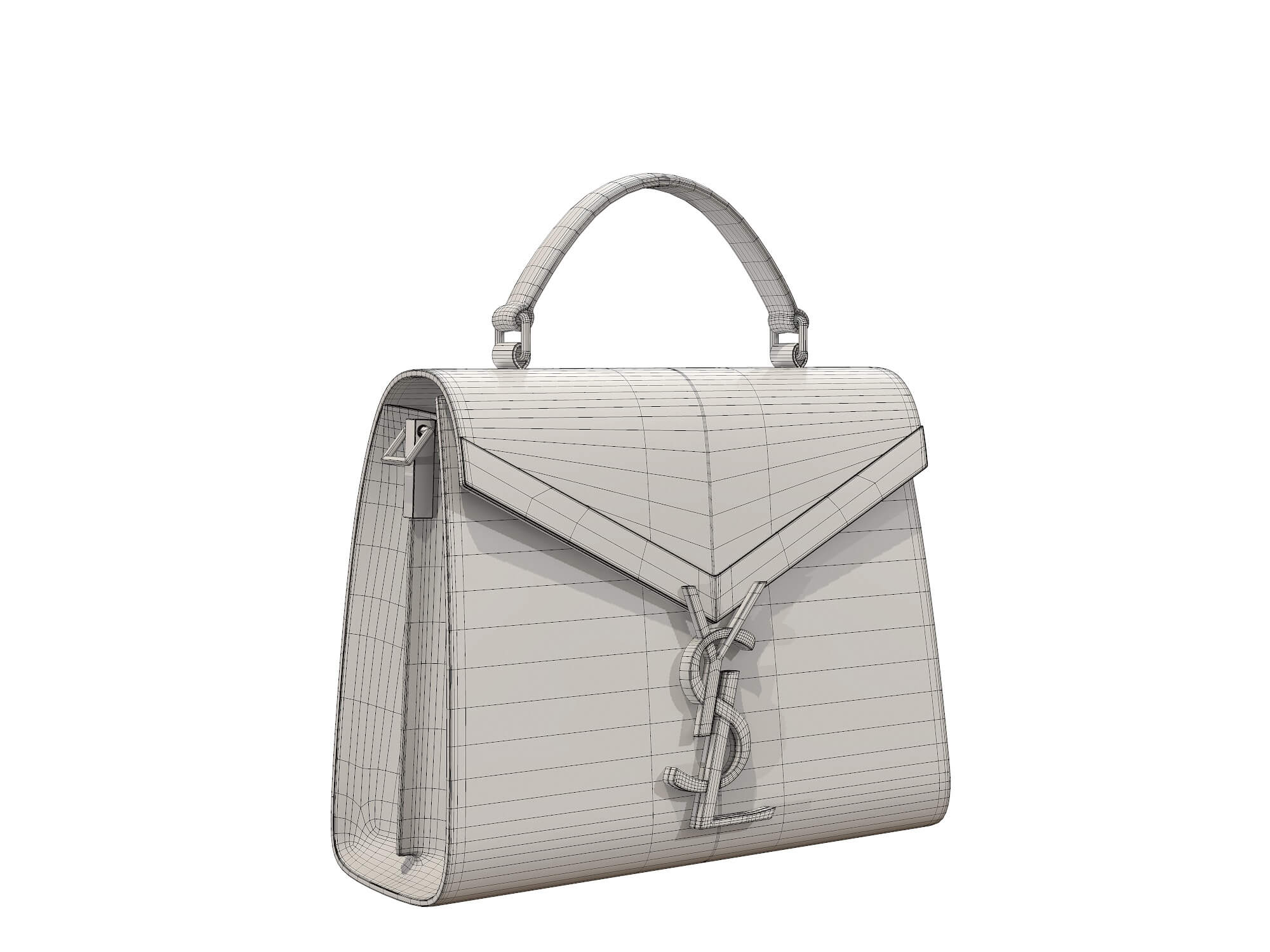 YSL Saint Laurent Cassandra Mini Top Bag Black White Leather - 3D Model ...