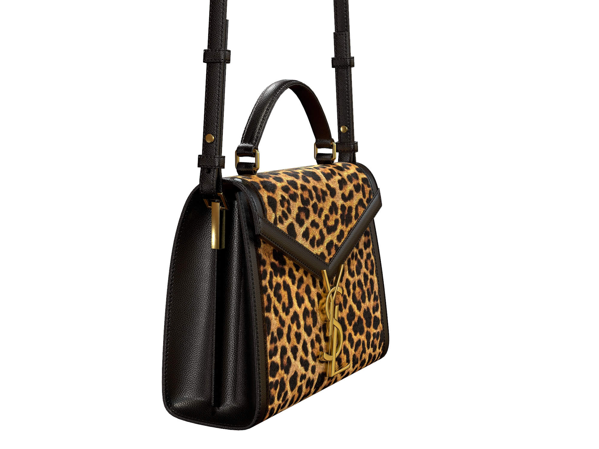 YSL Saint Laurent Cassandra Mini Top Bag Leopard - 3D Model by 3dmonk