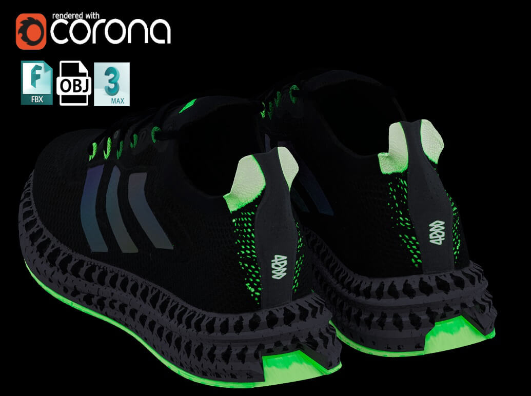 Adidas 4D Futurecraft Sport Low Poly Shoes - 3D Model by 3Dog_Artist