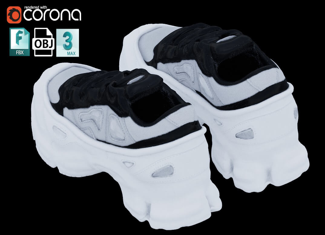 Adidas RAF Simons Shoes Low Poly PBR - 3D Model by 3Dog_Artist