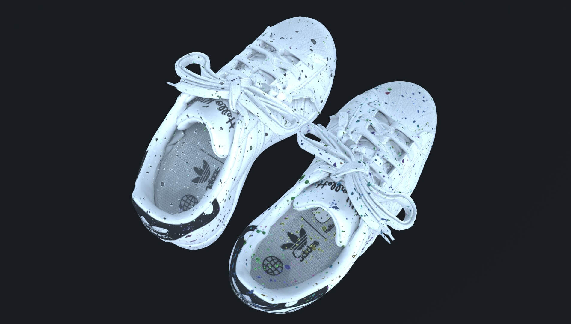 Adidas Superstar Hello Kitty Low Poly PBR - 3D Model by 3Dog_Artist