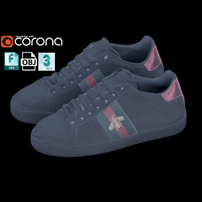 Gucci Ace Shoes Low Poly PBR - 3D Model by 3Dog_Artist