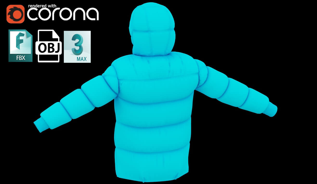 Moncler Jacket Custom Low Poly PBR - 3D Model by 3Dog_Artist