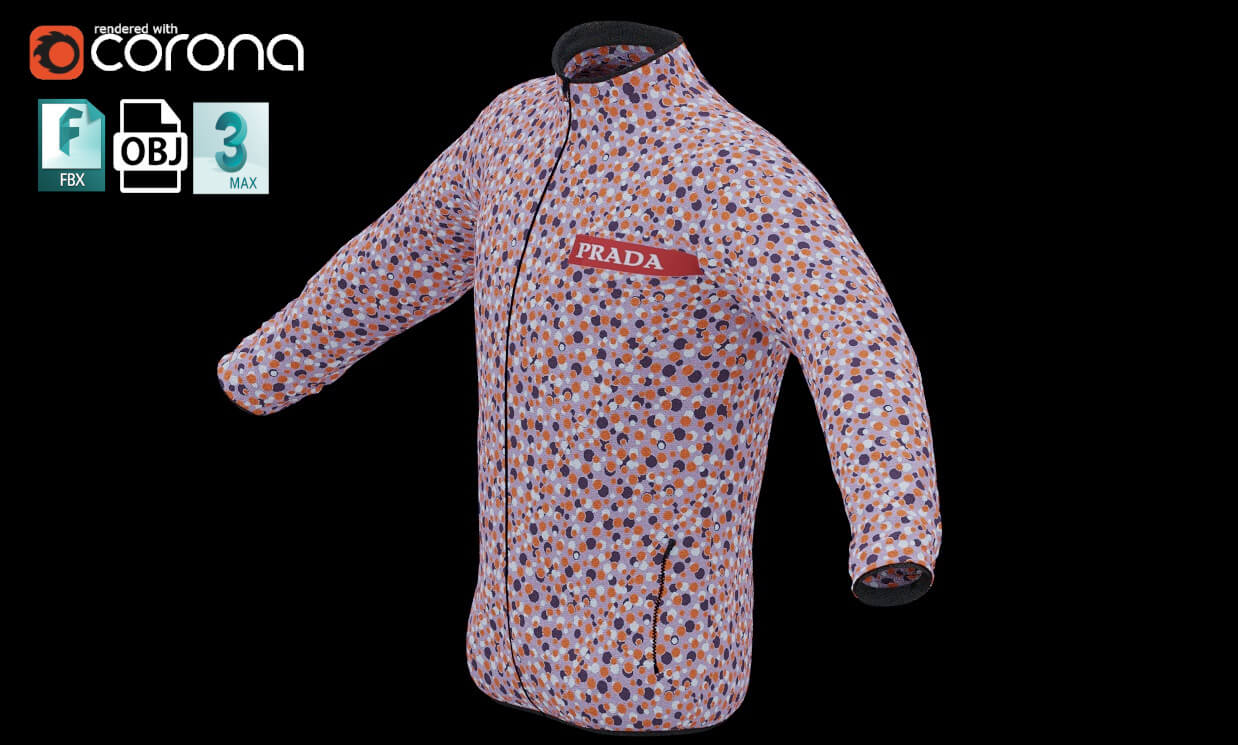 Prada Fleece Jacket Low Poly PBR - 3D Model by 3Dog_Artist