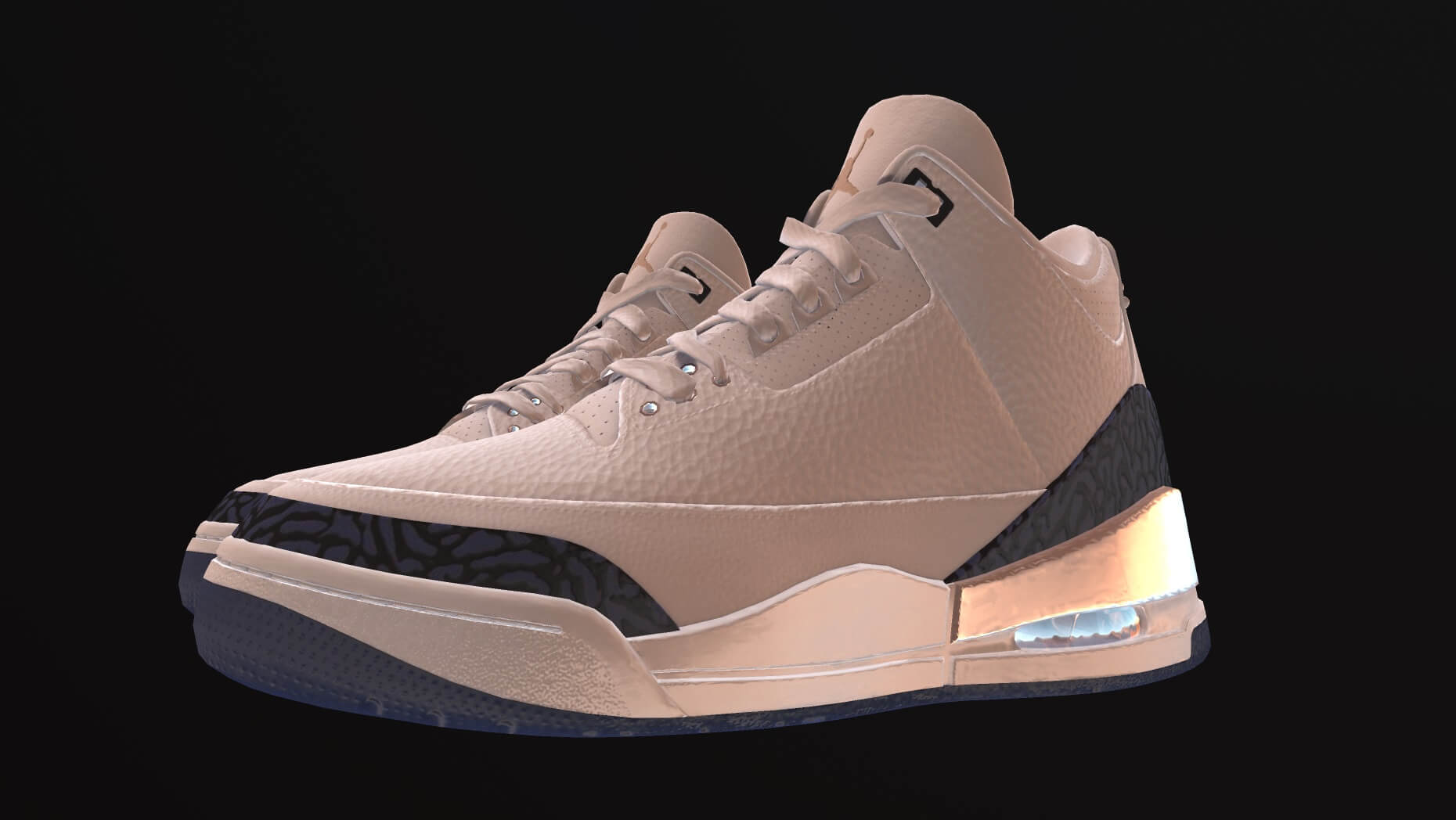 Nike Air Jordan 3 Retro Shoes Low Poly PBR - 3D Model by 3Dog_Artist