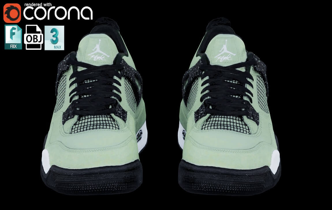 Nike Air Jordan 4 Cactus Jack Shoes Low Poly PBR - 3D Model by 3Dog_Artist