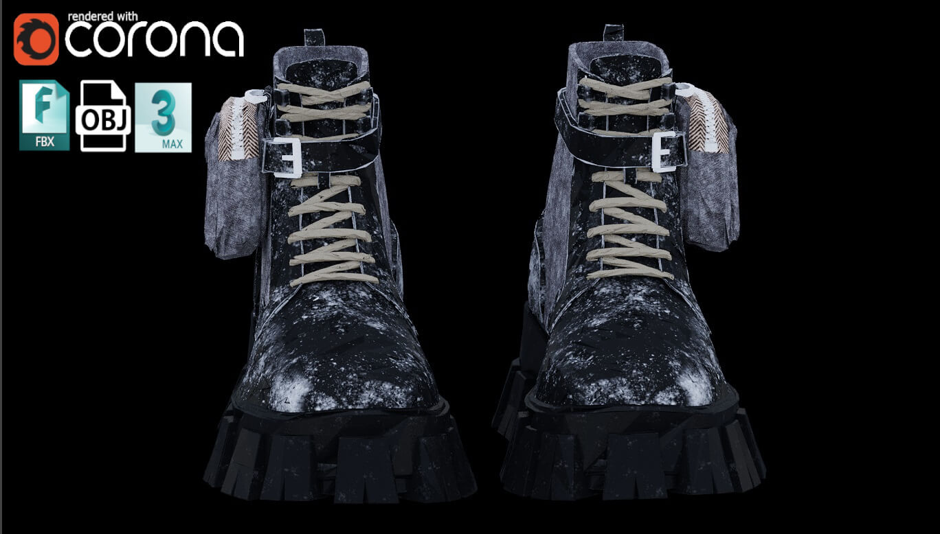 Prada Combat Boots Custom Low Poly PBR - 3D Model by 3Dog_Artist