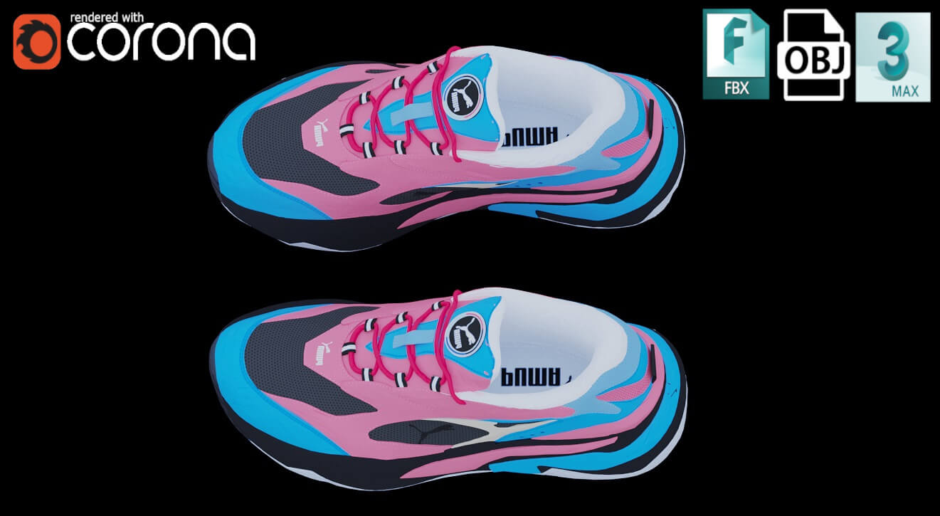 Puma RS-Fast Shoes Low Poly PBR 3D Model by 3Dog_Artist