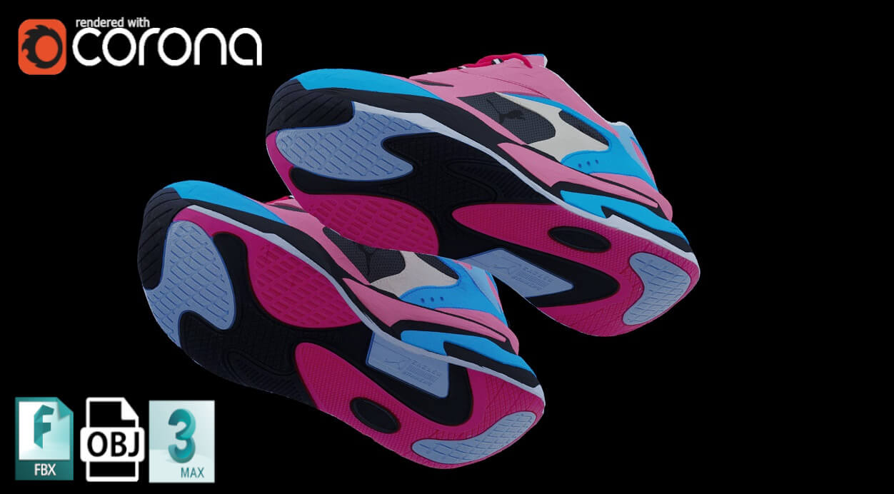 Puma RS-Fast Shoes Low Poly PBR 3D Model by 3Dog_Artist