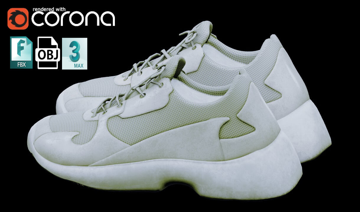 Rick Owens Designer Shoes Low Poly PBR - 3D Model by 3Dog_Artist