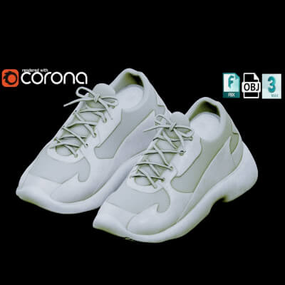 Rick Owens Designer Shoes Low Poly PBR - 3D Model by 3Dog_Artist