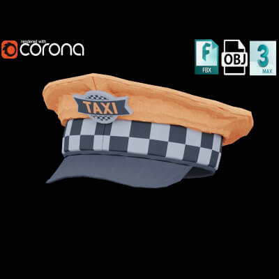 Taxi Driver Hat Low Poly PBR - 3D Model by 3Dog_Artist