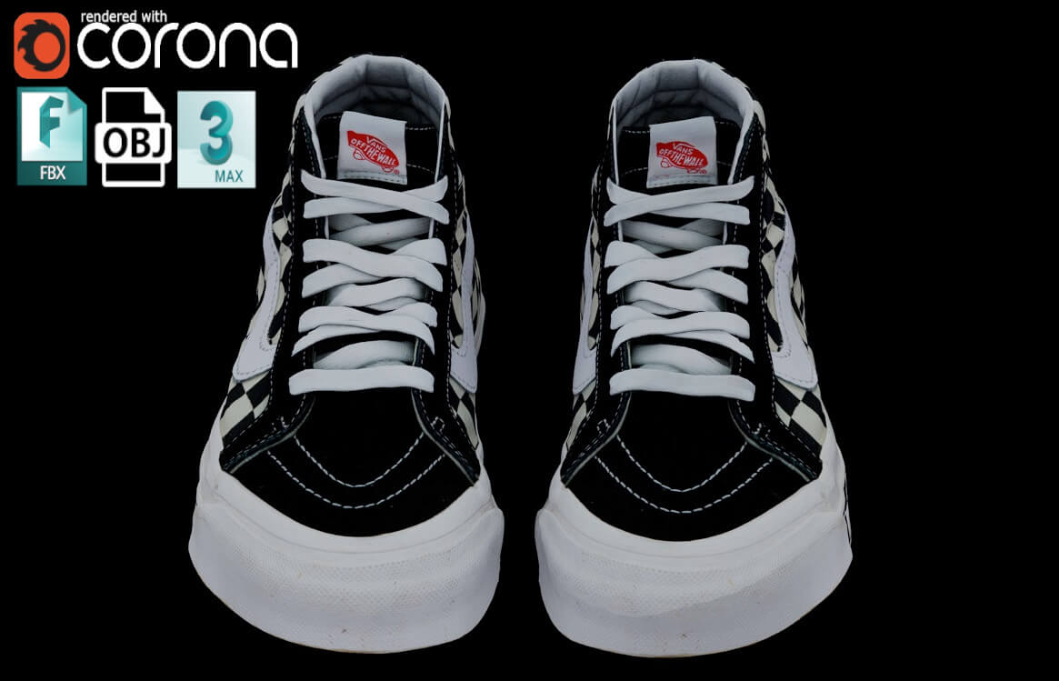 Vans High SK8 Chess Shoes Low Poly PBR - 3D Model by 3Dog_Artist