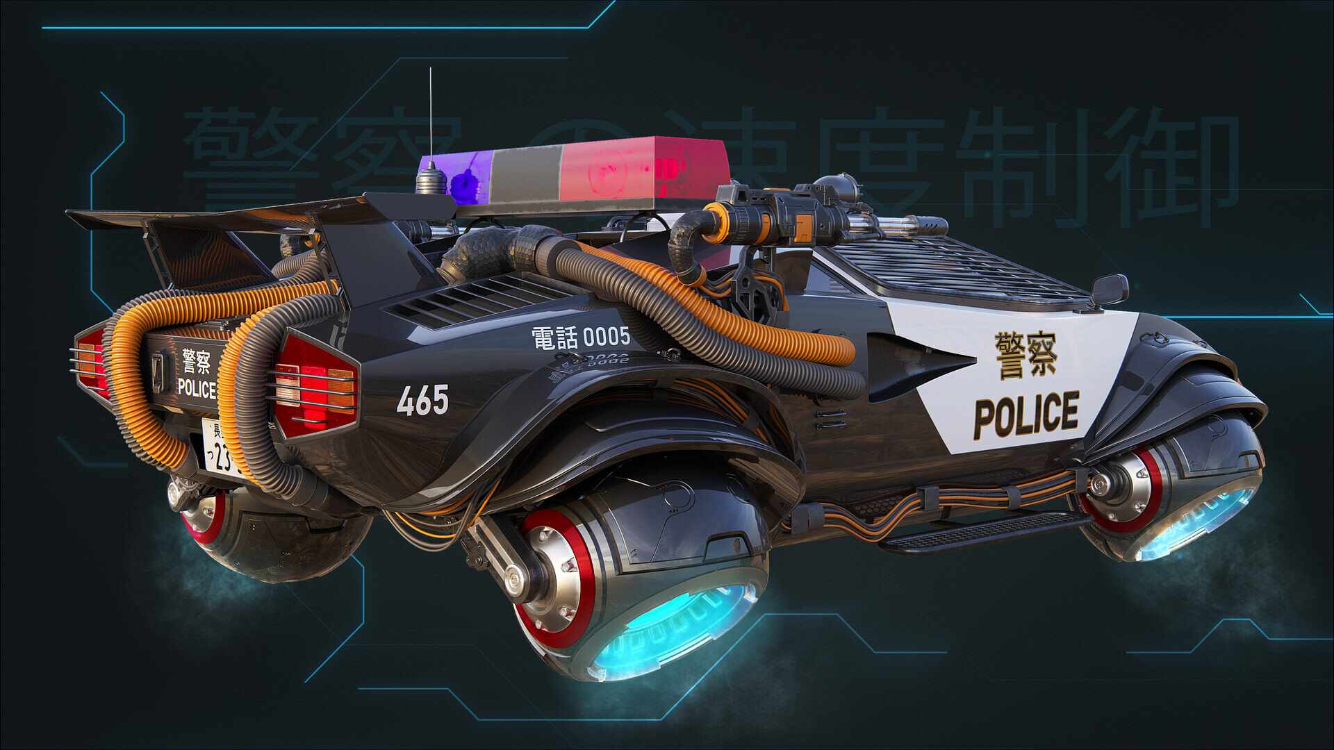 Cyber Police 3D Render, Digital Art by 3DPaz