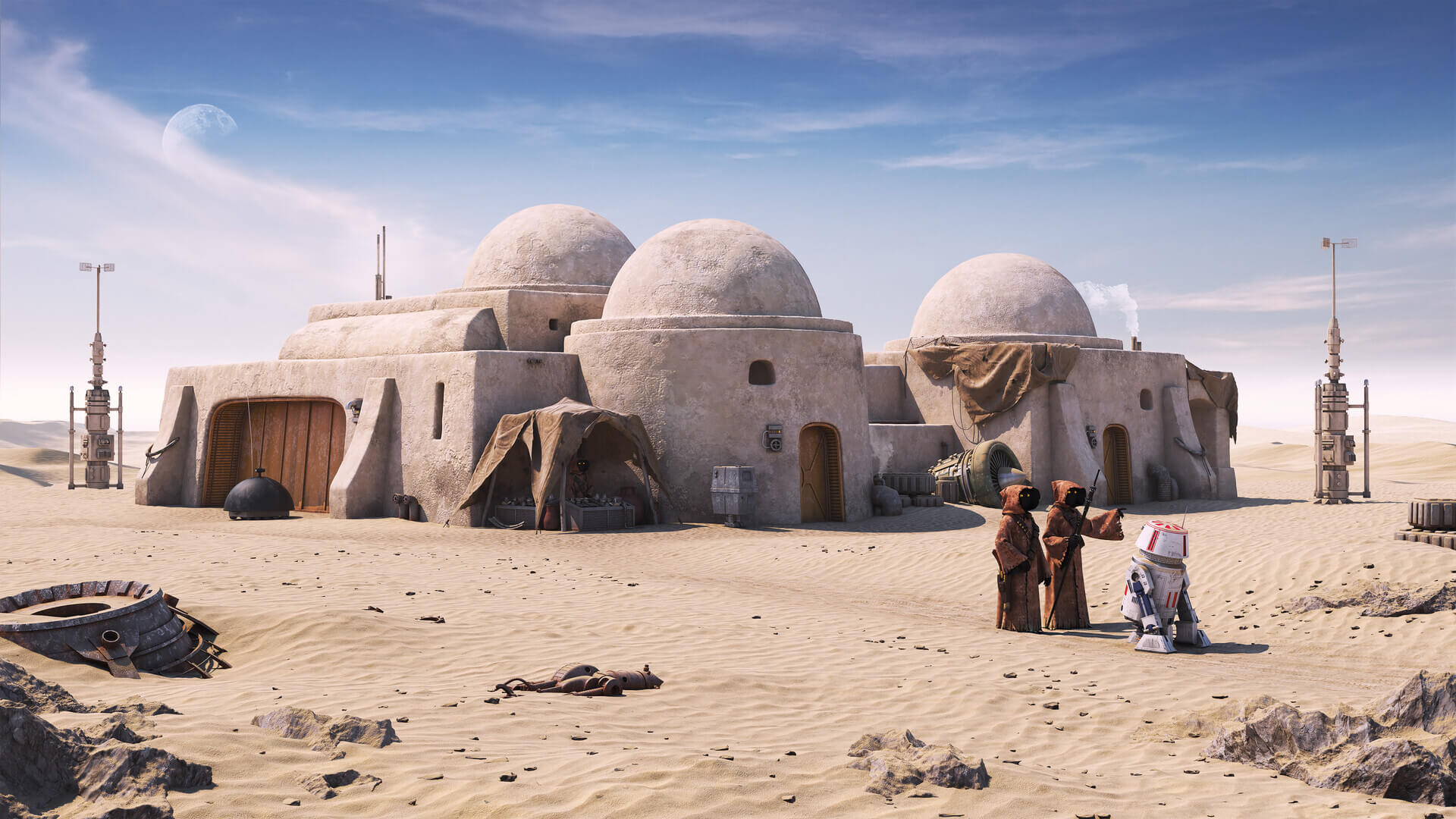 Return to Tatooine 3D Render, Digital Art by 3DPaz