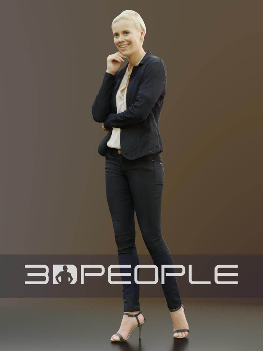 Ina 10007 - Standing Business Woman 3D Model by 3dpeople
