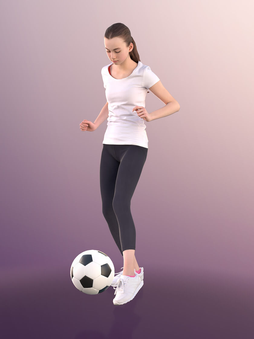 Mady 10167 - Girl Playing Soccer 3D Model by 3dpeople