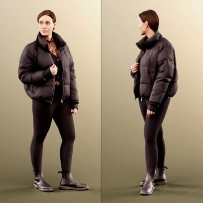 Rachel 11912 - Woman Standing With Jacket 3D Model by 3dpeople