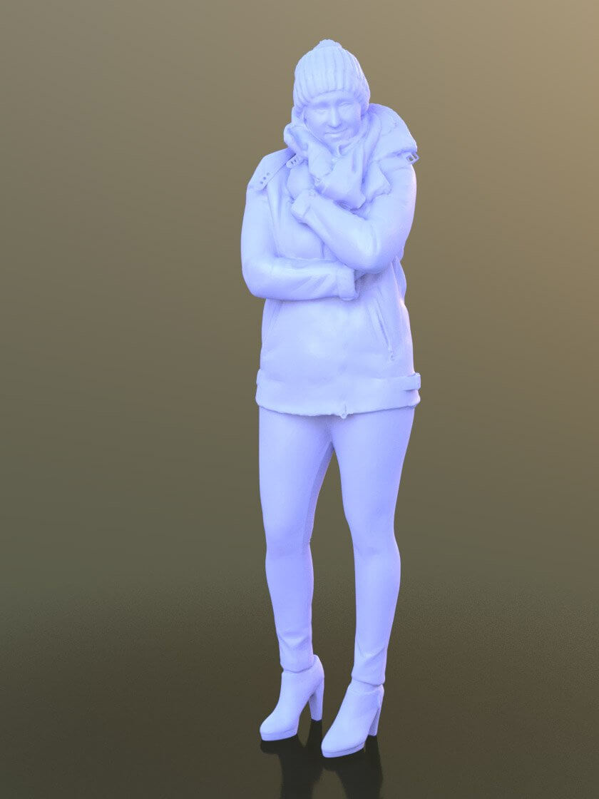 Rocio 10296 - Woman Standing Freezing Cold Weather 3D Model by 3dpeople