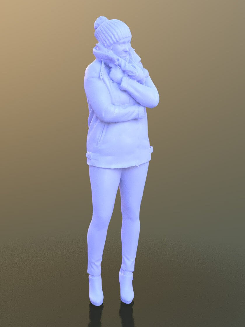 Rocio 10296 - Woman Standing Freezing Cold Weather 3D Model by 3dpeople