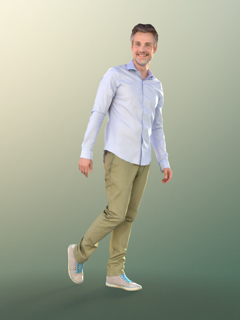 Will 10850 - Best Ager Man Walking 3D Model by 3dpeople