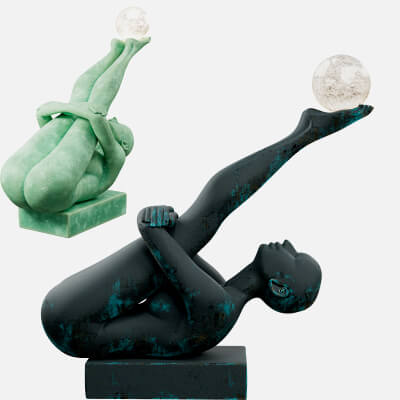 Balancing Human Figure with Light Sphere - 3D Model by 3DPLUSY