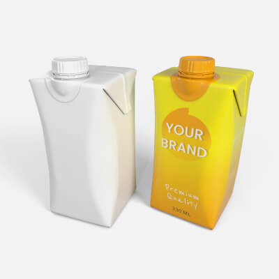 Beverage Carton 330 ml Customizable Prism Drink Box - 3D Model by ...