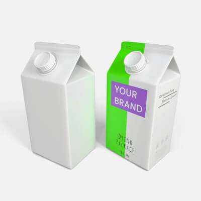 Beverage Carton 500 mL - Customizable Gable-Top Drink Box 3D Model by ...