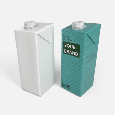 Beverage Carton 500 Ml Customizable Tilt-Edge Drink Box 3D Model by ...