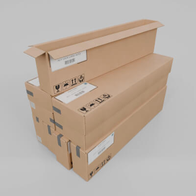 Cardboard Box R-182 - Rigged and Customizable 3D Model by 3DPolyForge