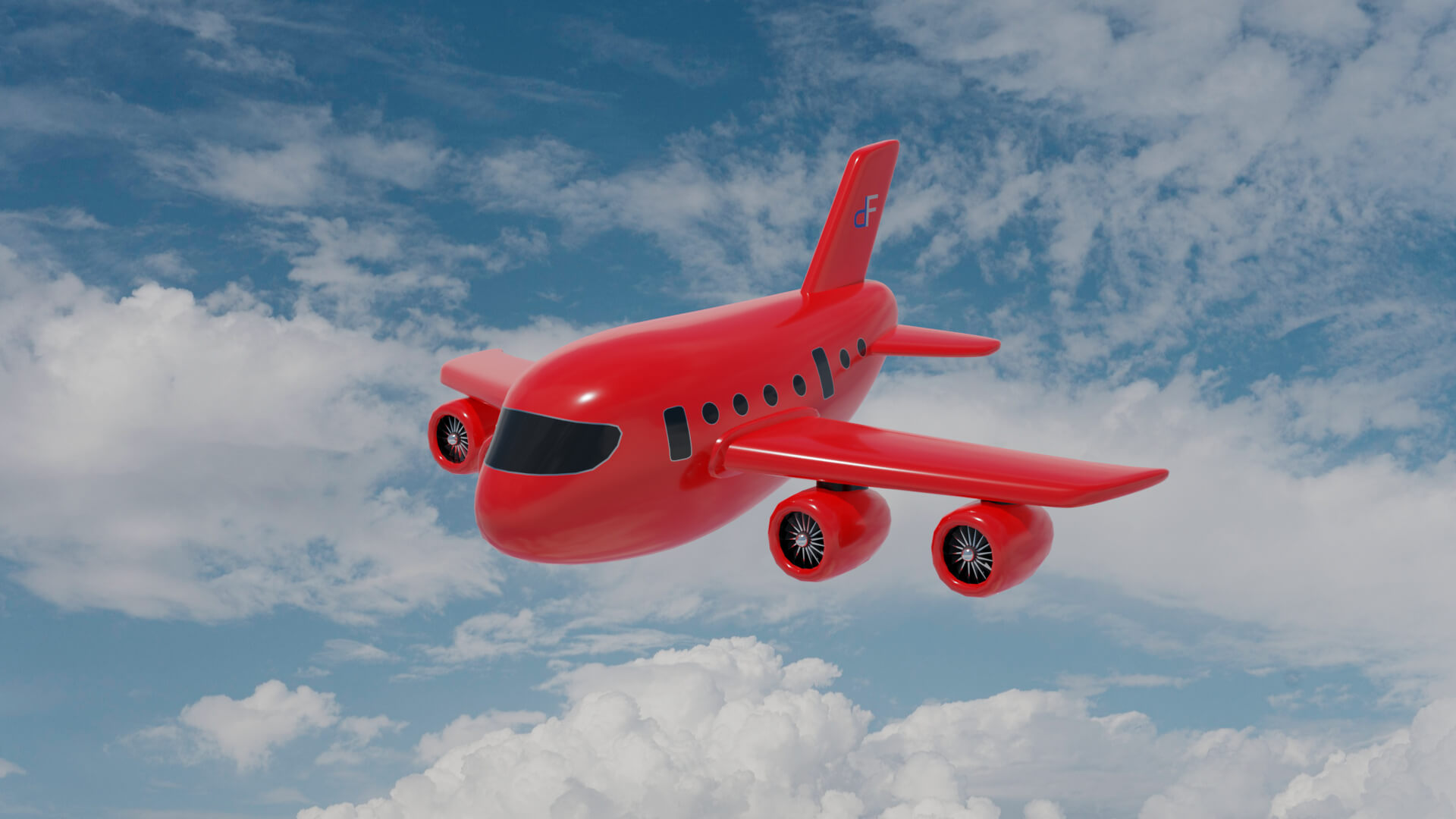 Cartoon Plane - 3D Model by 3DPolyForge