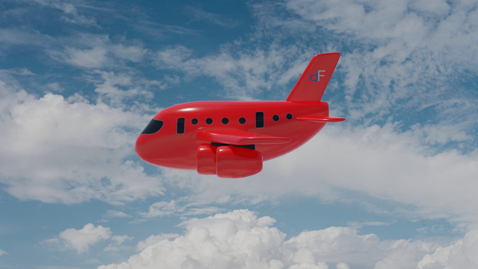 Cartoon Plane Low-Poly 3D Model by 3DPolyForge