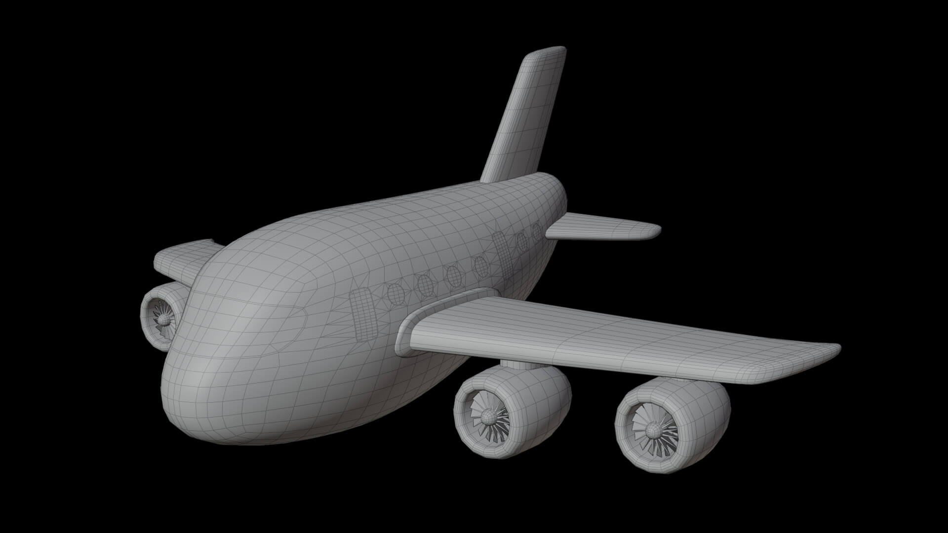 Cartoon Plane - 3D Model by 3DPolyForge