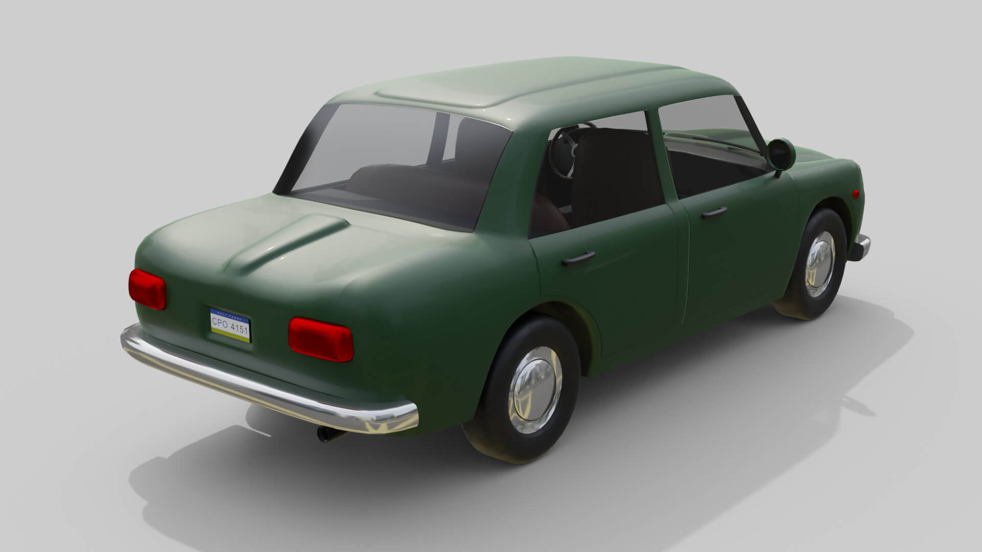 Low Poly Vintage Sedan Cars Game Ready and Render Asset by 3DPolyForge