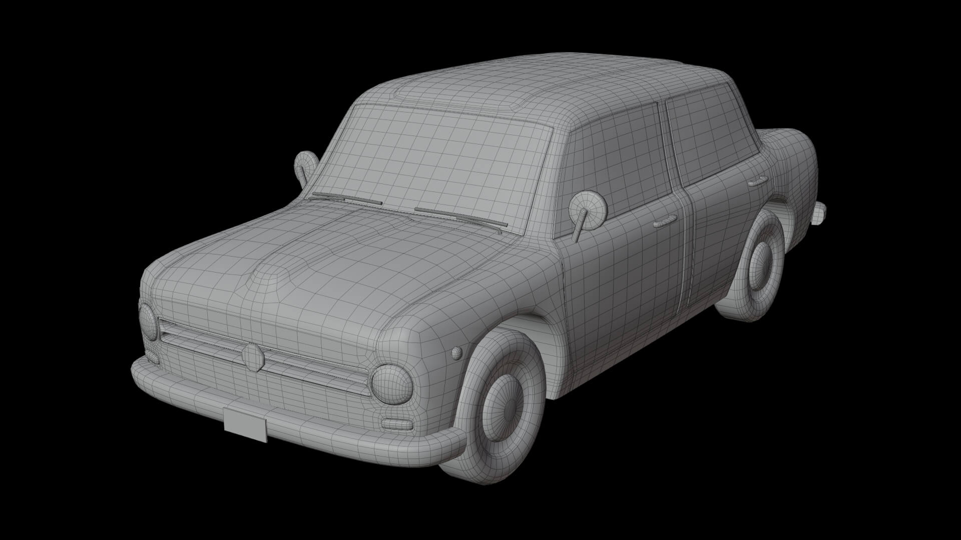 Low Poly Vintage Sedan Cars Game Ready and Render Asset by 3DPolyForge