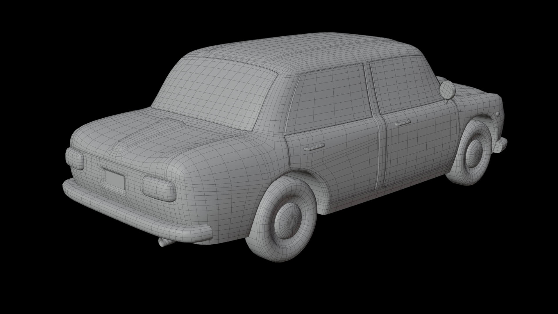 Low Poly Vintage Sedan Cars Game Ready and Render Asset by 3DPolyForge