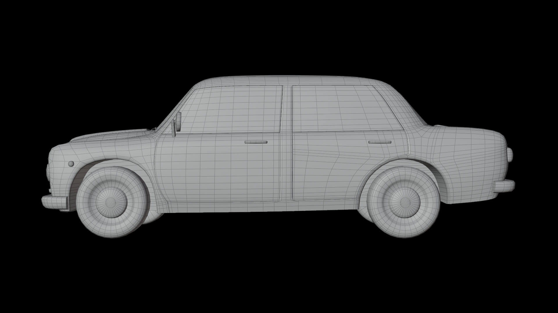 Low Poly Vintage Sedan Car Game-Ready and Render Asset 3D Model by ...