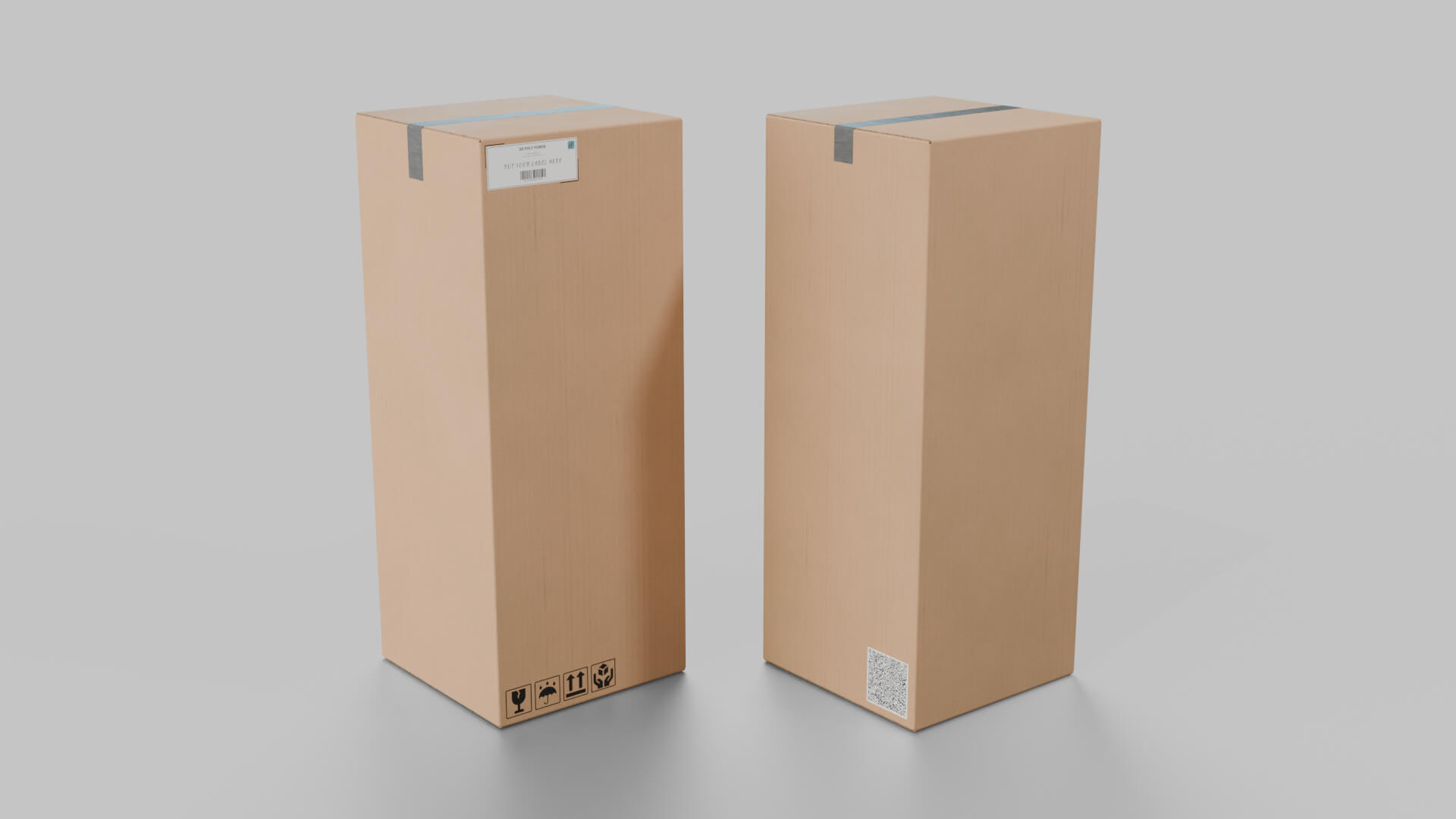 Cube Tall Cardboard Box - Rigged and Fully Customizable 3D Model by ...